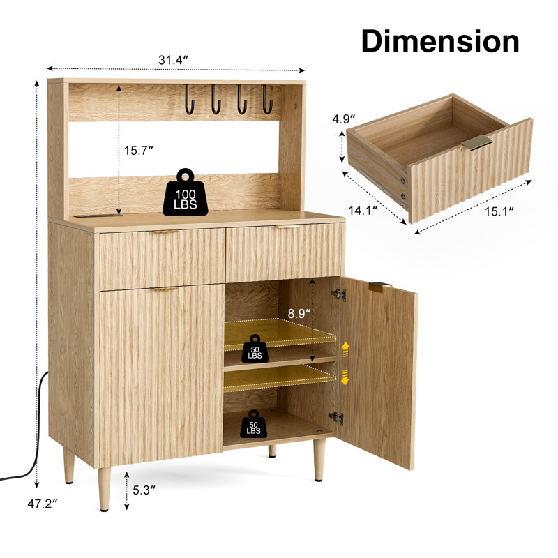 Ebern Designs Marelle Sideboards & Buffet Cabinet With Storage & Reviews | Wayfair